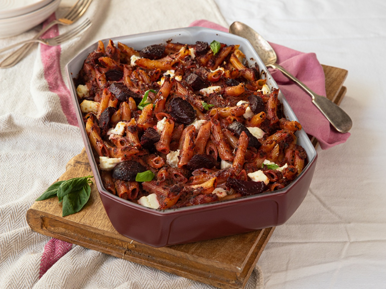 Vegan Beetroot Pasta Bake | Living North