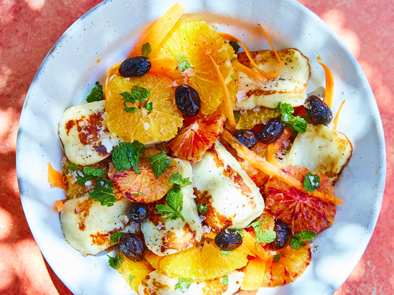 Quick and Easy Halloumi Summer Salad with Oranges, Olives and Mint ...