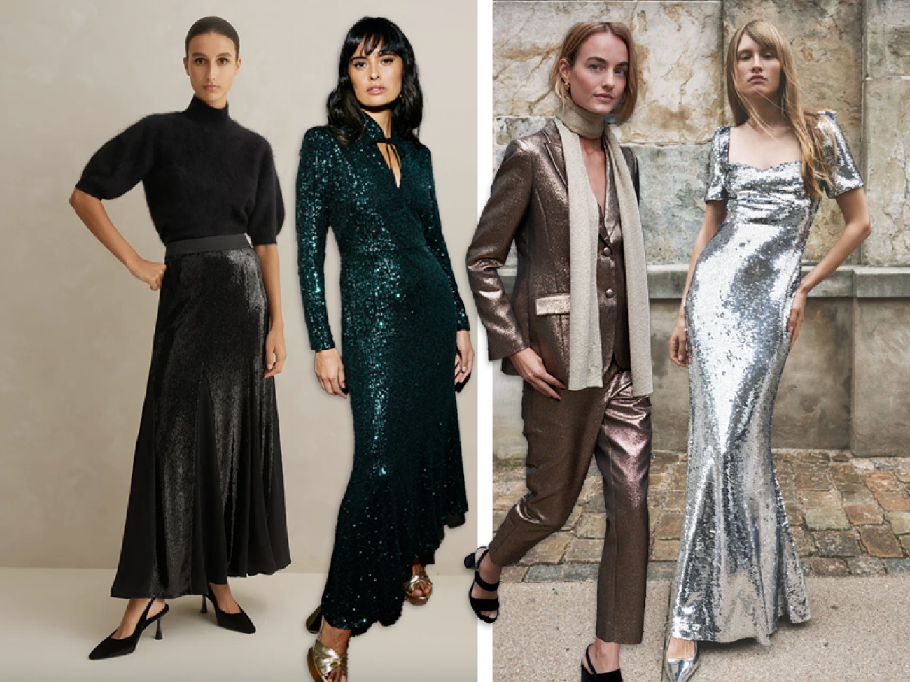 The Best Ways To Wear Metallics This Christmas from Jigsaw, Rixo and ...